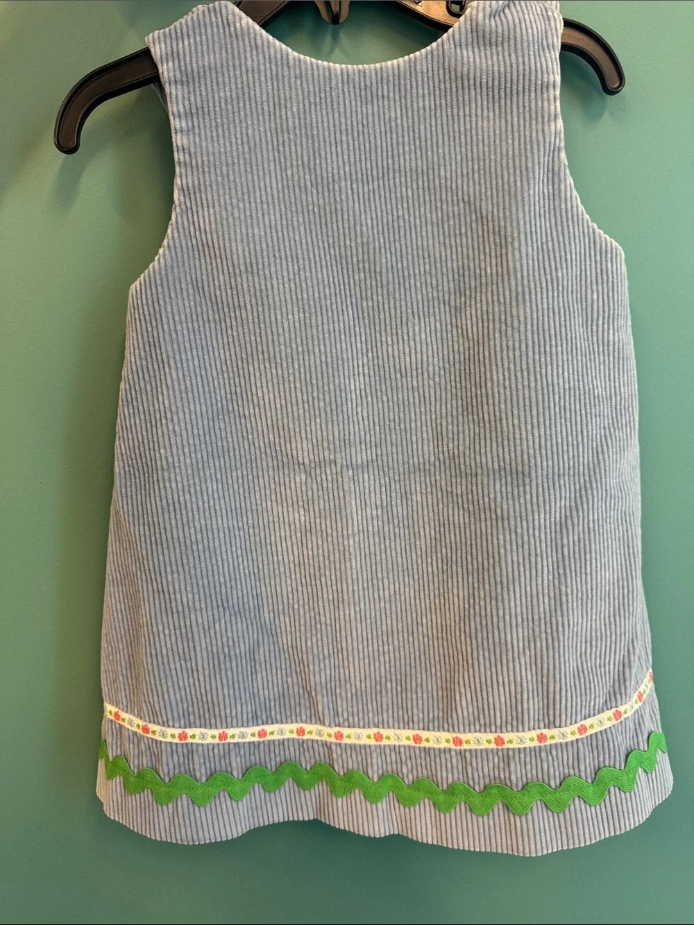 Vintage | Dresses | Vintage Girls Light Blue Corduroy Pinafore Dress ...